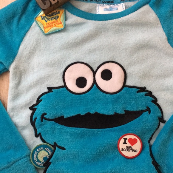 Sesame Street | Tops | Sesame Street Cookie Monster Sleepwear Shirt ...